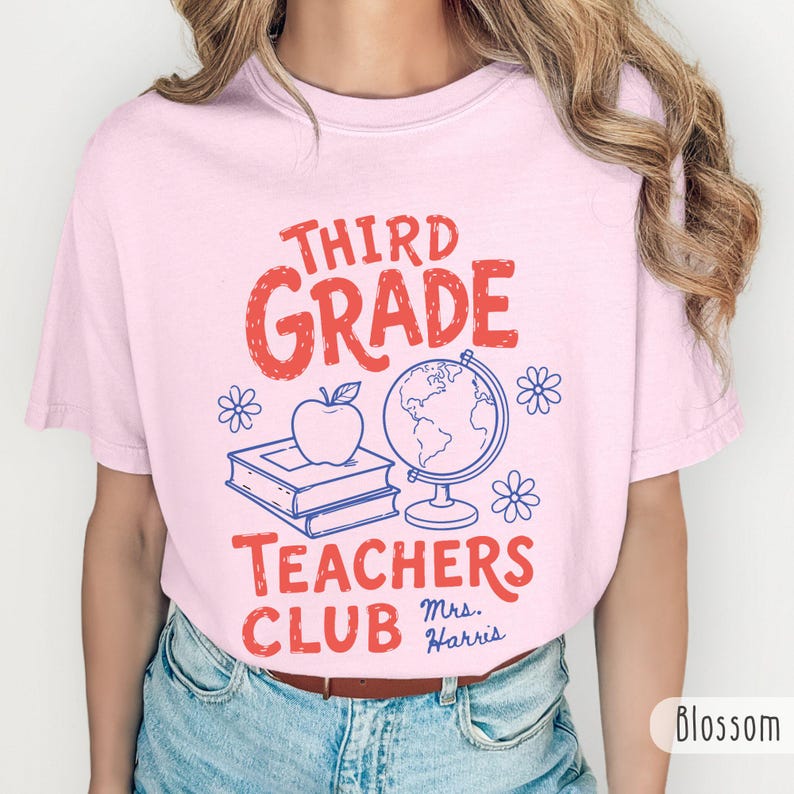 Custom Third Grade Comfort Colors Teacher Tshirt, Third Grade Teachers ...