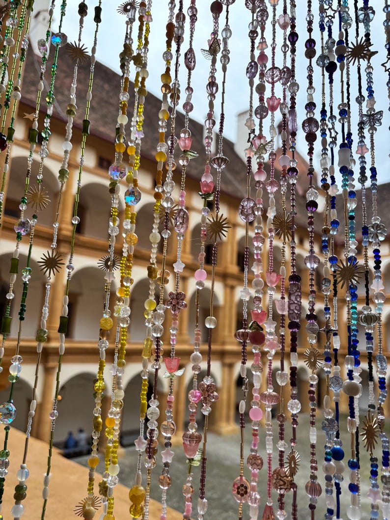 Boho Beaded Curtain, Sun Catcher Doorway Beads, Colorful Light ...