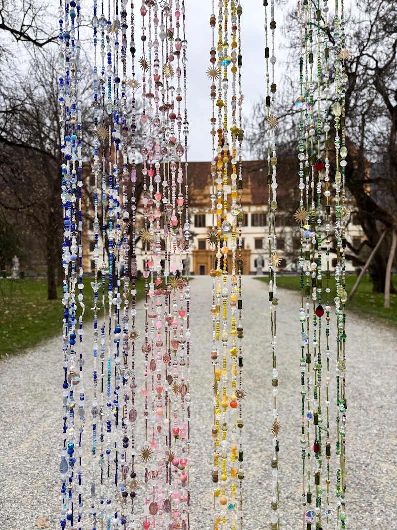 Boho Beaded Curtain, Sun Catcher Doorway Beads, Colorful Light ...