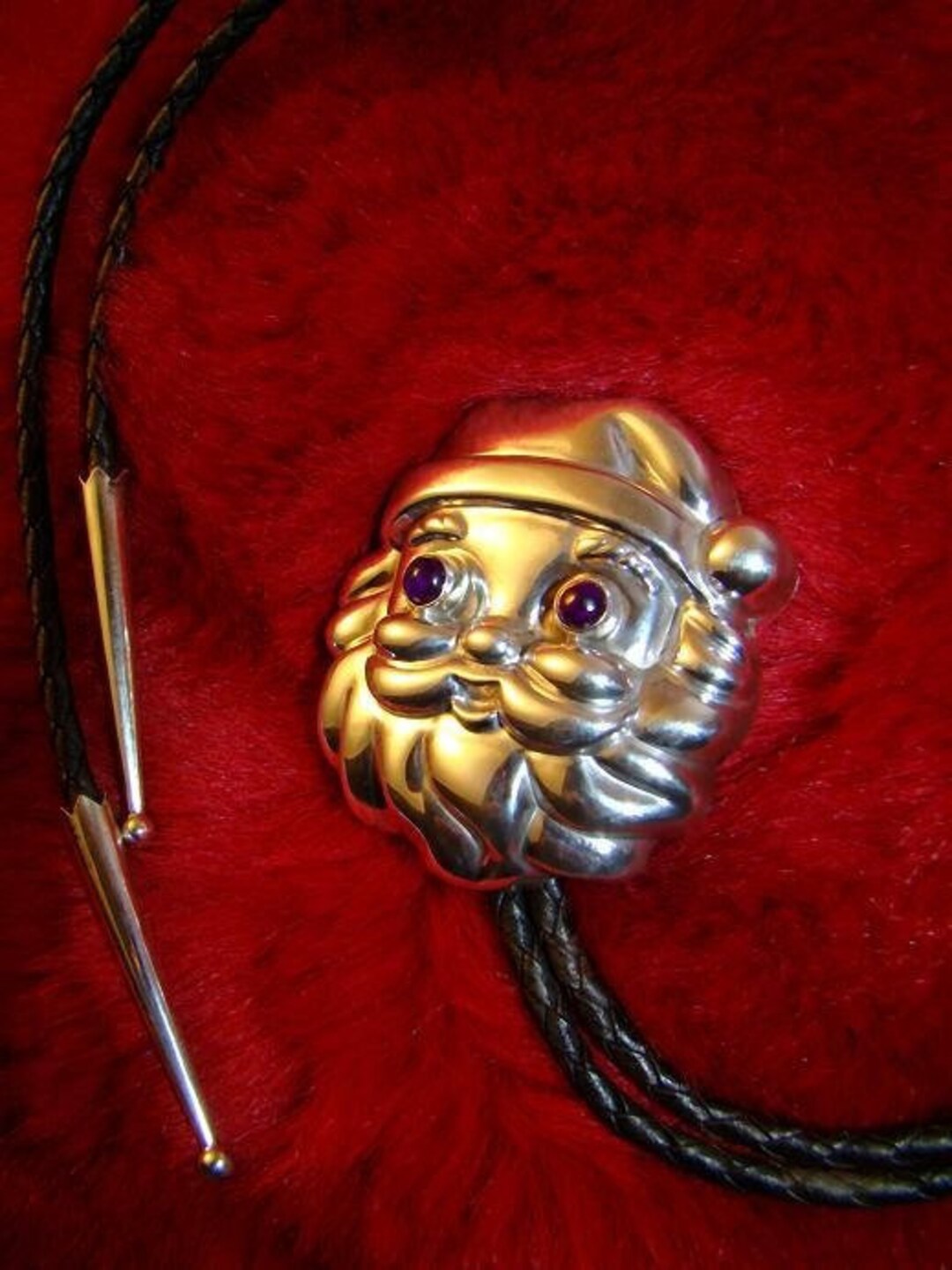 Rockabilly Santa Bolo...ooak Bolo of Sterling Silver With Purple ...