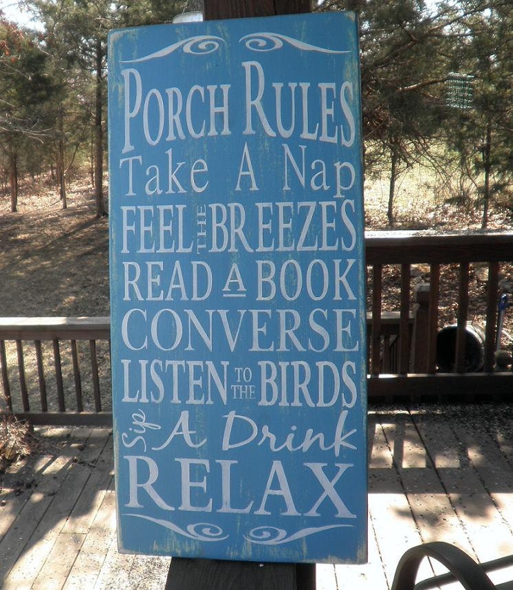 Porch Rules Wood Sign Patio Rules Sign Outside Decor | Etsy