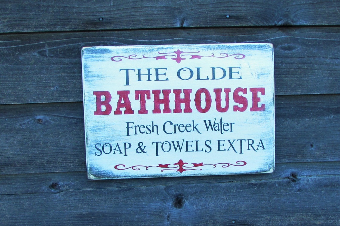 Primitive Rustic Bath Sign Bath Decor Shabby Chic Bath | Etsy