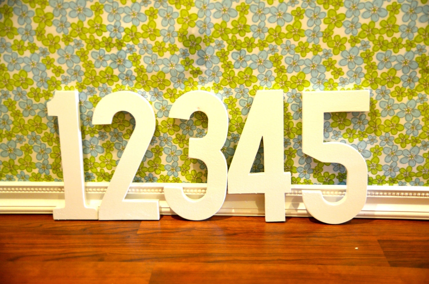 12inch wooden photography prop numbers set of 5 white | Etsy