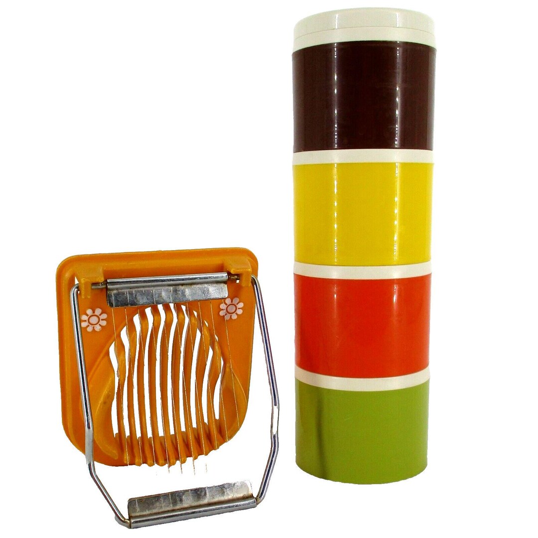 Vintage 70s Stacking Tupperware Spice Shaker Containers Harvest Bonus ...