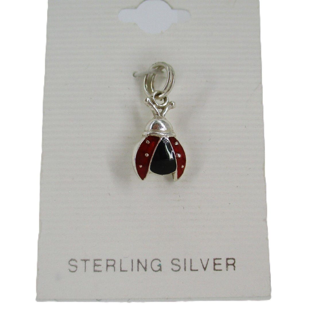 Sterling Silver 925 Enameled Red Ladybug Charm Pendant Jewerly - Etsy