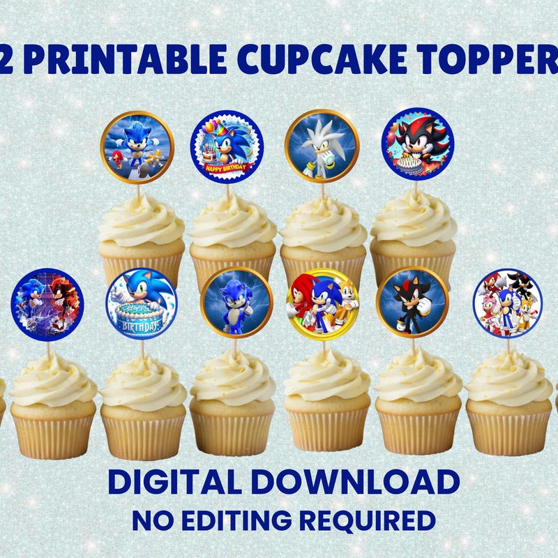 Sonic Cake Topper Paper - Etsy