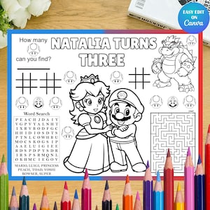 Peach Mario Coloring Sheet - Etsy UK