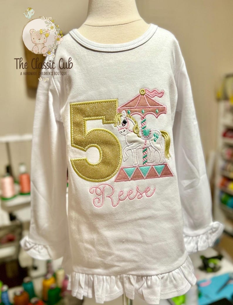 Carousel Theme Birthday Shirt or Bodysuit | Any Age - Etsy