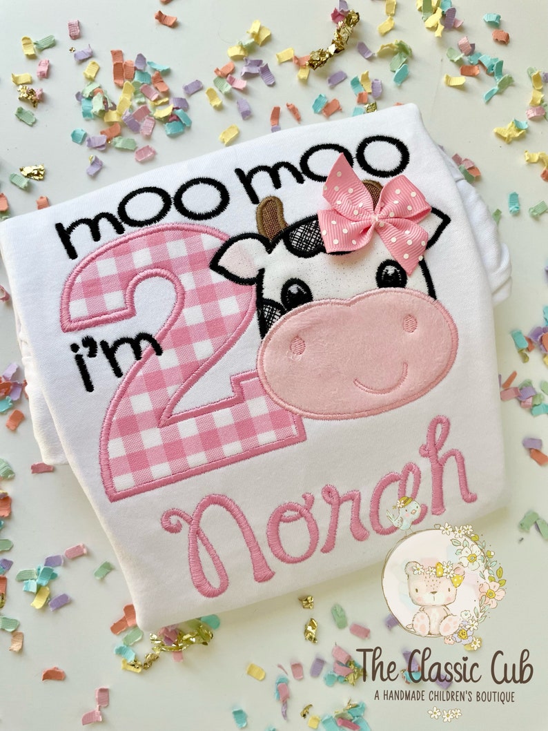 Moo Moo I’m Two Birthday Shirt, Cow Birthday Shirt | Any Age - Etsy