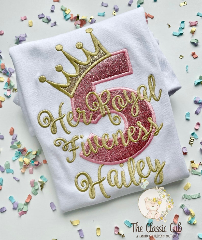 Her Royal Fiveness Birthday Shirt 5th Birthday Princess Shirt - Etsy