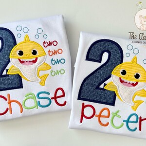 Baby Shark Two Two Theme Birthday Shirt or Bodysuit for Boys - Etsy