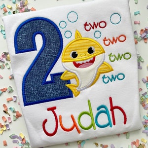 Baby Shark Two Two Theme Birthday Shirt or Bodysuit for Boys - Etsy