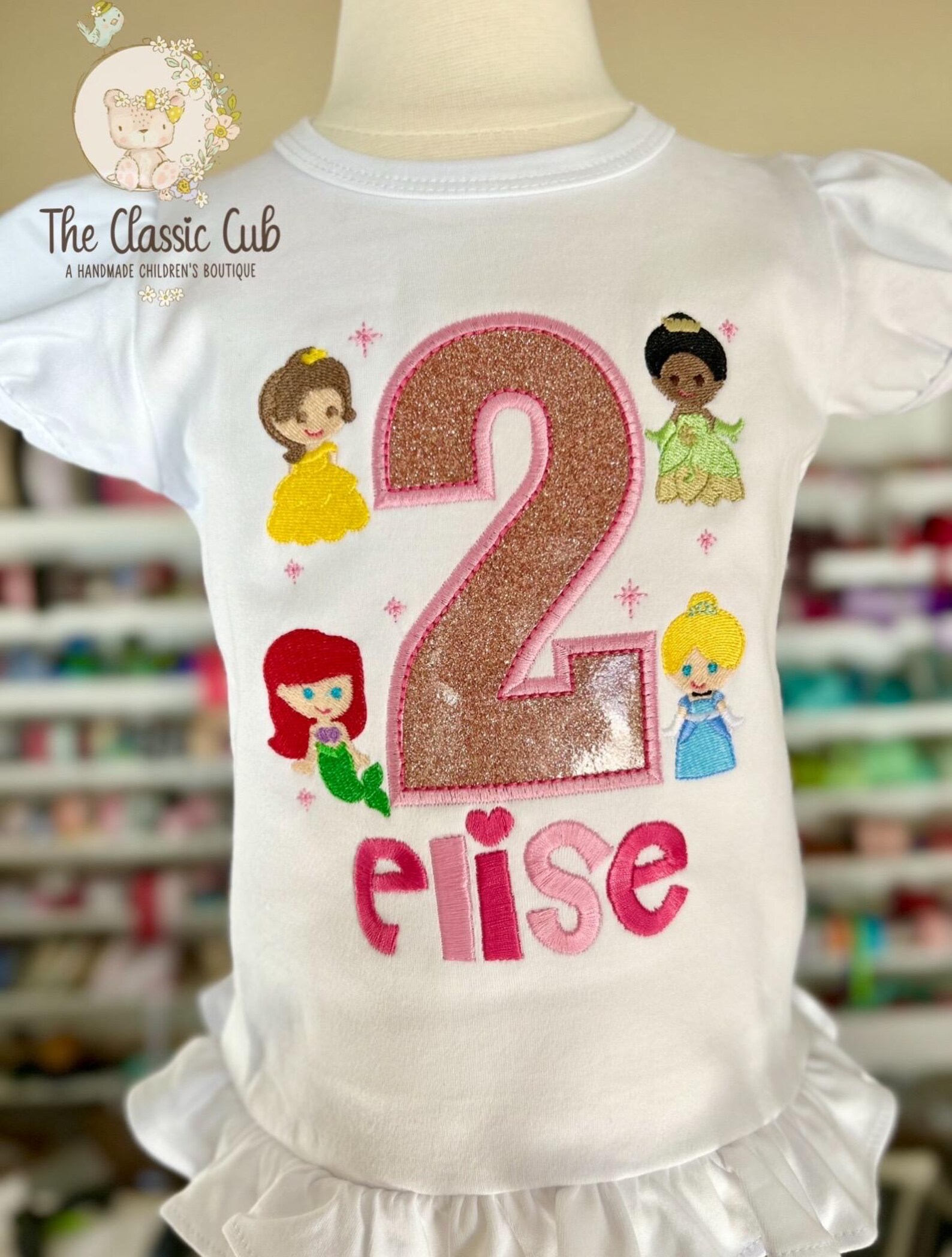 Princess Theme Birthday Shirt or Bodysuit, Princesses Birthday Shirt ...
