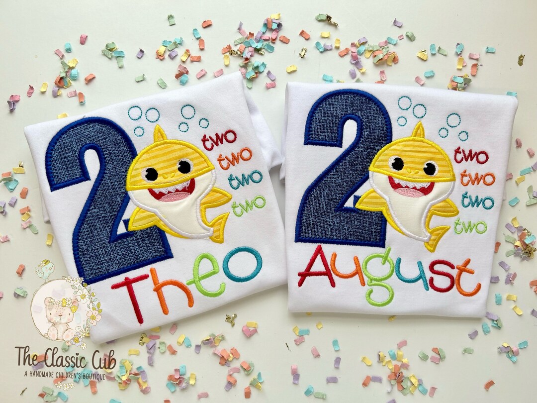 Baby Shark Two Two Theme Birthday Shirt or Bodysuit for Boys - Etsy