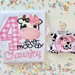4 Ever Moo-dy Cow Birthday Shirt | Four Ever Moody - Etsy
