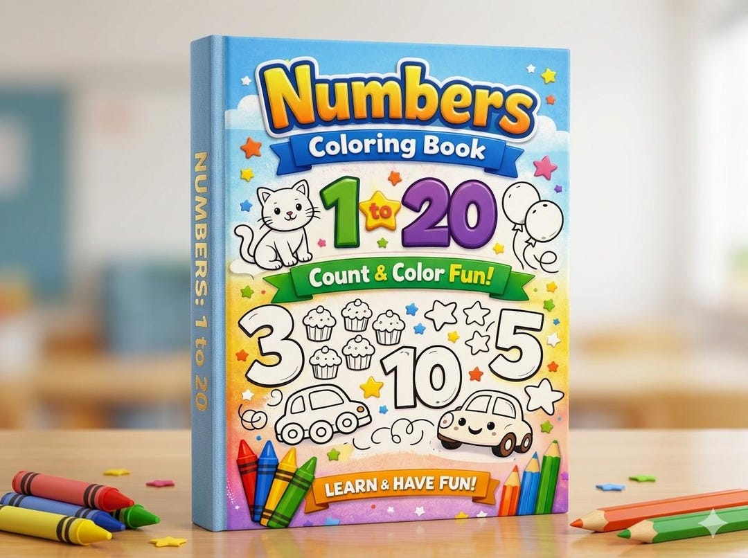Numbers Coloring Book 1-20 for Kids | Count and Color Printable PDF - Etsy