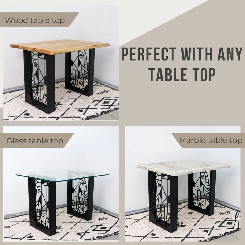 Metal Console Table Legs: Abstract Legs Design for Dining & Entryway - Etsy