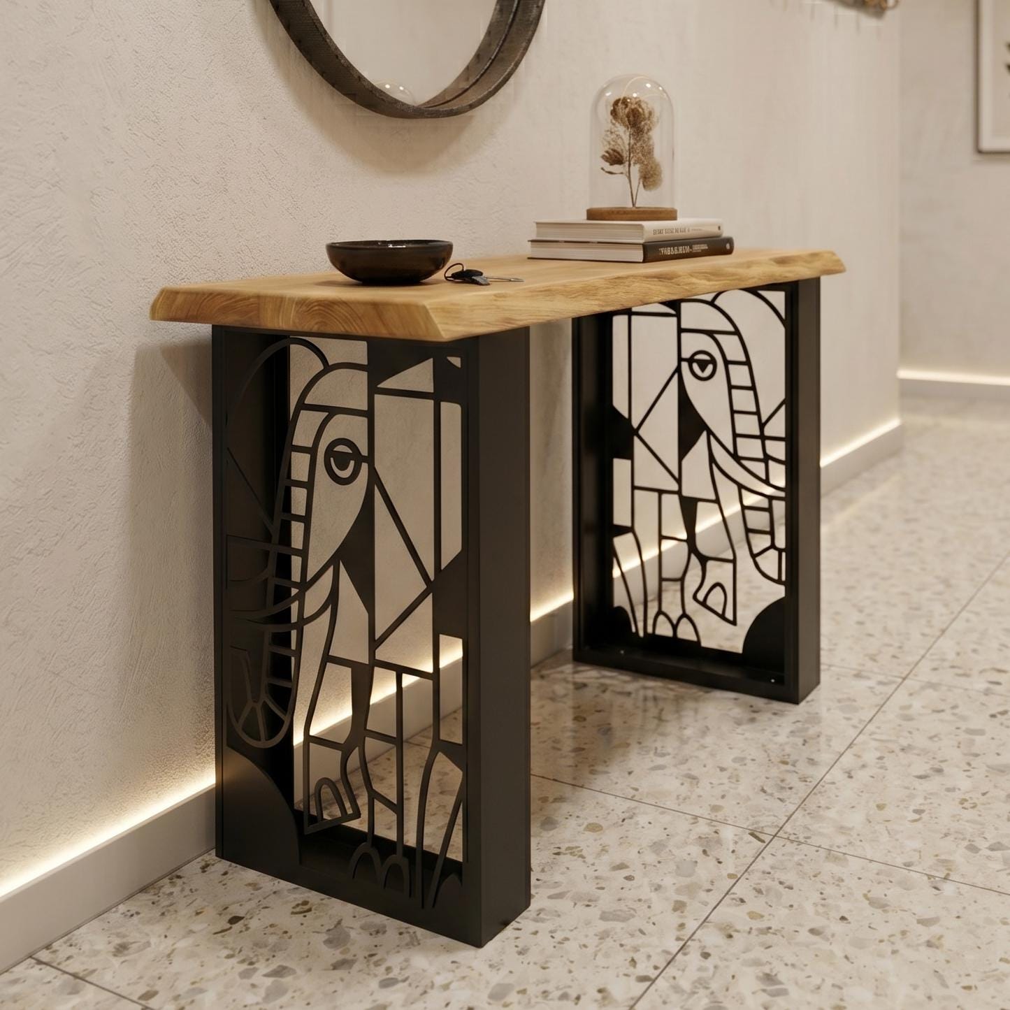 Metal Console Table Legs: Abstract Legs Design for Dining & Entryway - Etsy