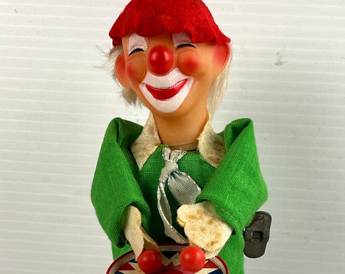 Vintage Mechanical Wind up Drumming Clown - Etsy