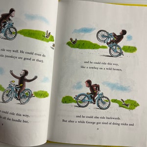 Curious George Rides a Bike by H.A. Rey vintage Hardback Book 1995 ...