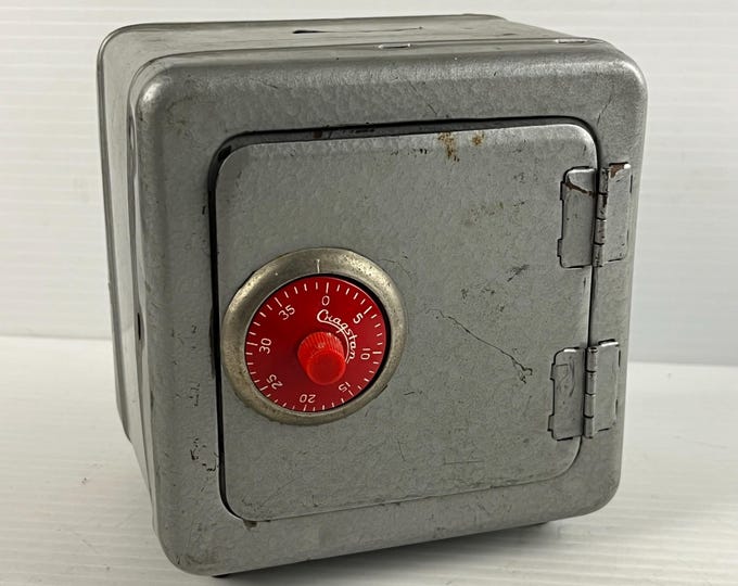 Vintage Kids Metal Toy Safety Bank With Lock and Alarm Door – Made in ...