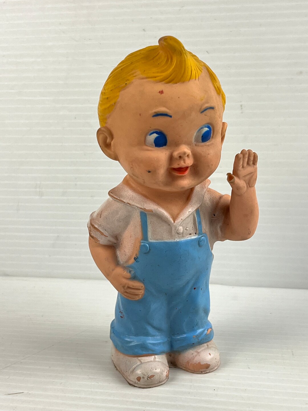 Vintage Soft Plastic Rubber Boy With Overalls Squeeze Figurine by STAR ...