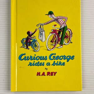 Curious George Rides a Bike by H.A. Rey vintage Hardback Book 1995 ...