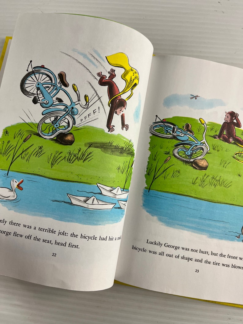 Curious George Rides a Bike by H.A. Rey vintage Hardback - Etsy