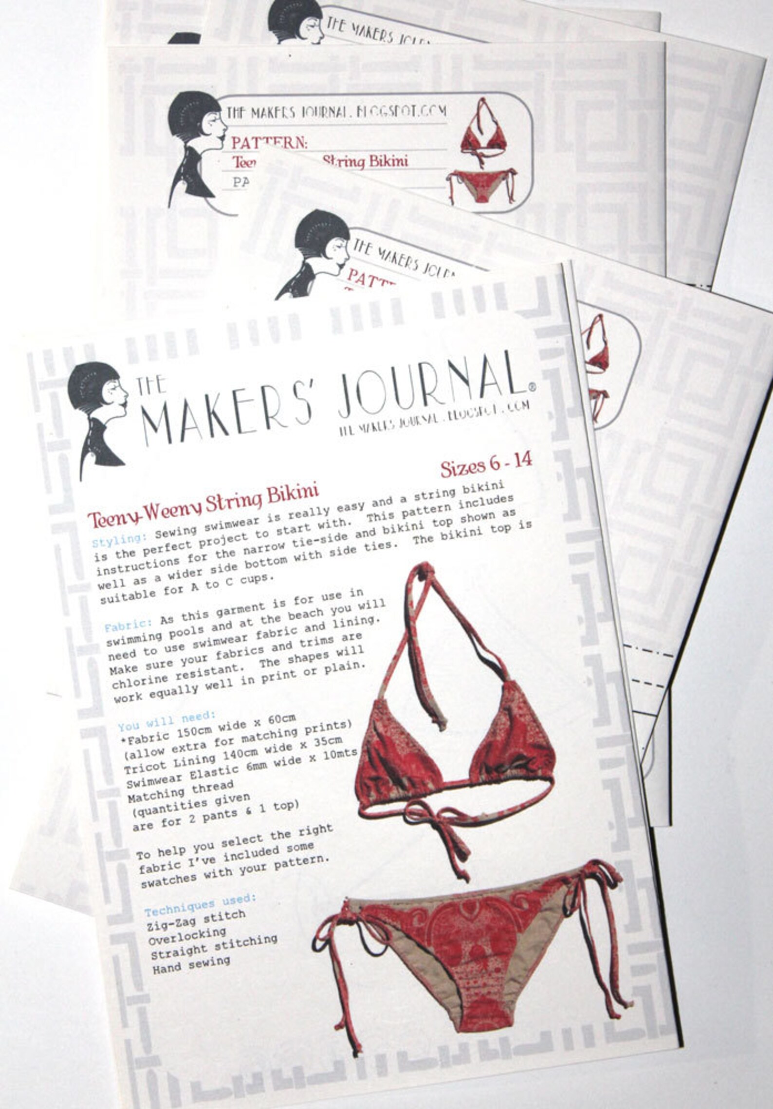 Cute String Bikini SEWING PATTERN With Two Matching Tie Side Bottoms ...