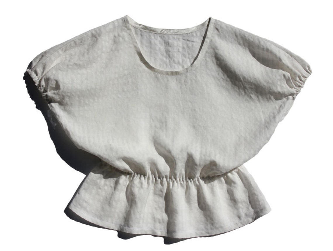 Pull-on Cap Sleeved Pretty Blouse SEWING PATTERN With Elastic Waist - Etsy