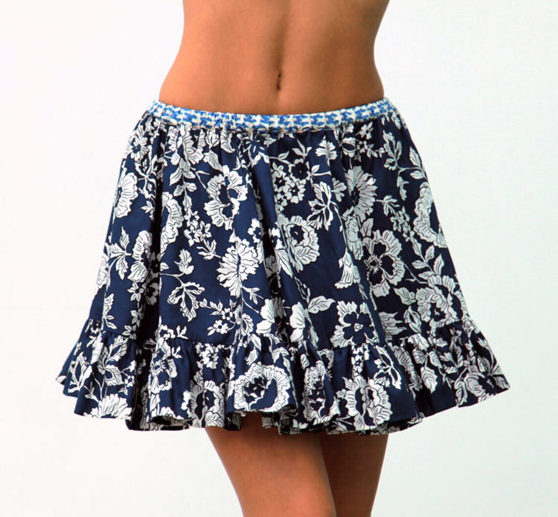 Short Pull-on Elastic Waist Skirt SEWING PATTERN With Gathered Hem ...