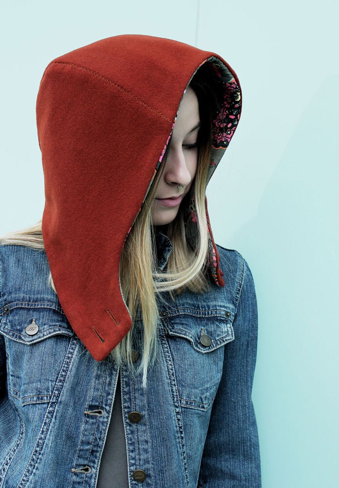 Women's Detachable Hood Hat SEWING PATTERN With Quilted Lining - Etsy