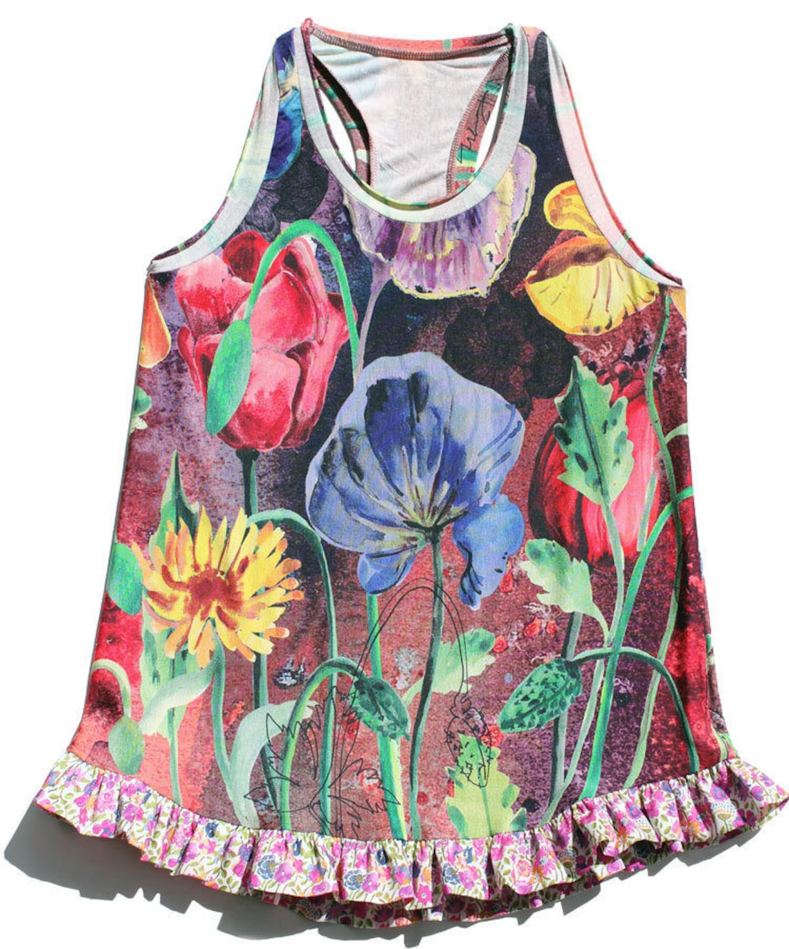 Little Girls Racer Back Tank Top SEWING PATTERN With Rolled Edges and ...
