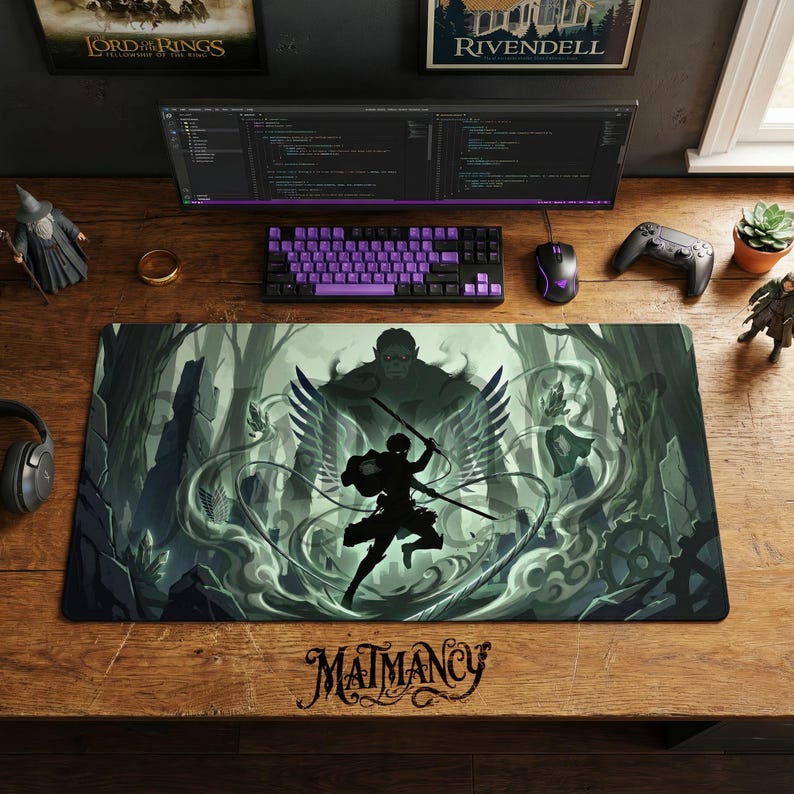 Attack on Titan Levi Beast Titan Desk Mat – Dark Fantasy Anime Gaming ...