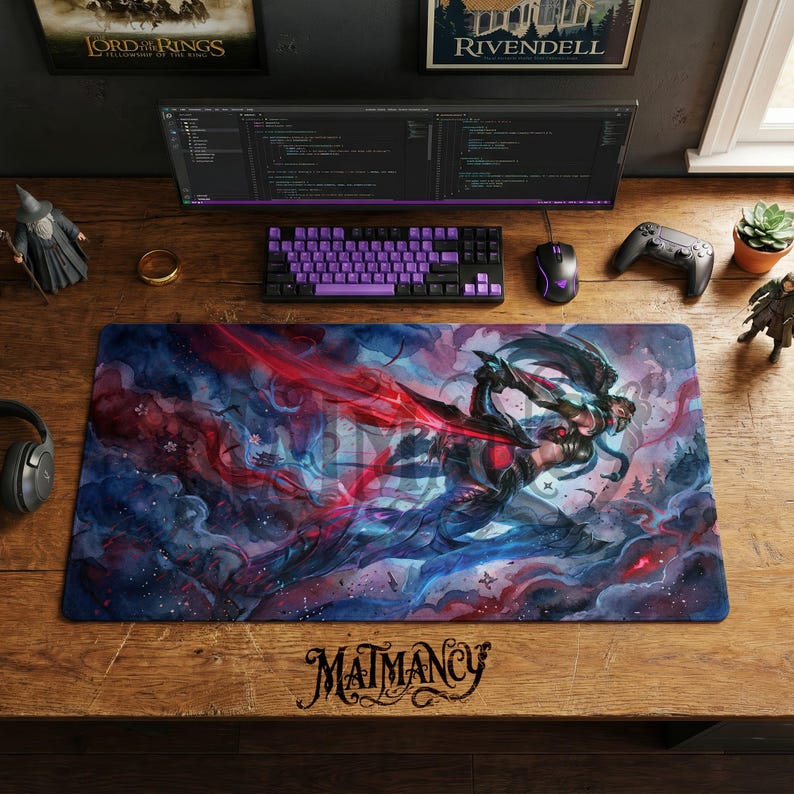 Shadow Akali Mouse Pad | Lol Desk Mat, League of Legends Assassin Gift ...