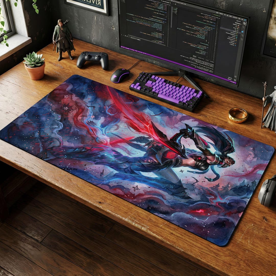Shadow Akali Mouse Pad | Lol Desk Mat, League of Legends Assassin Gift ...
