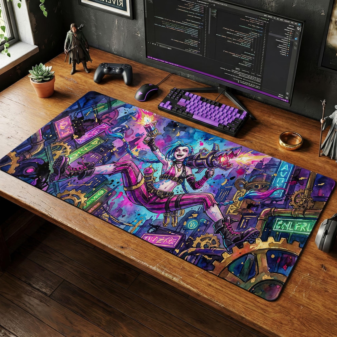 Jinx Mouse Pad League of Legends Desk Mat Arcane Gaming Mousepad XL ...