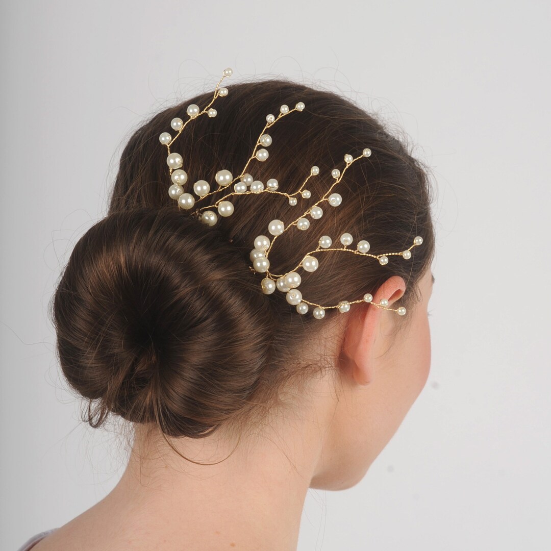 Pearl Hair Pins Wedding Hair Jewellery Modern Bridal Hair - Etsy