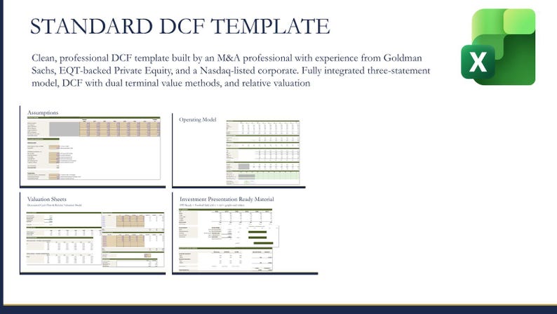 Standard DCF Valuation Model Excel | Three-statement Financial Model ...