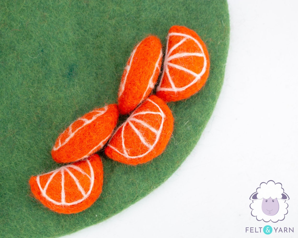 45 Pieces 5-6cm Wool Felt Lemon Orange and Lime Slices - Etsy