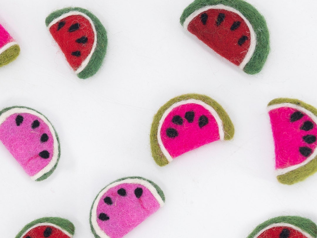 45 Pieces 6cm Wool Felt Watermelon Slices Felt Fruits Slices - Etsy