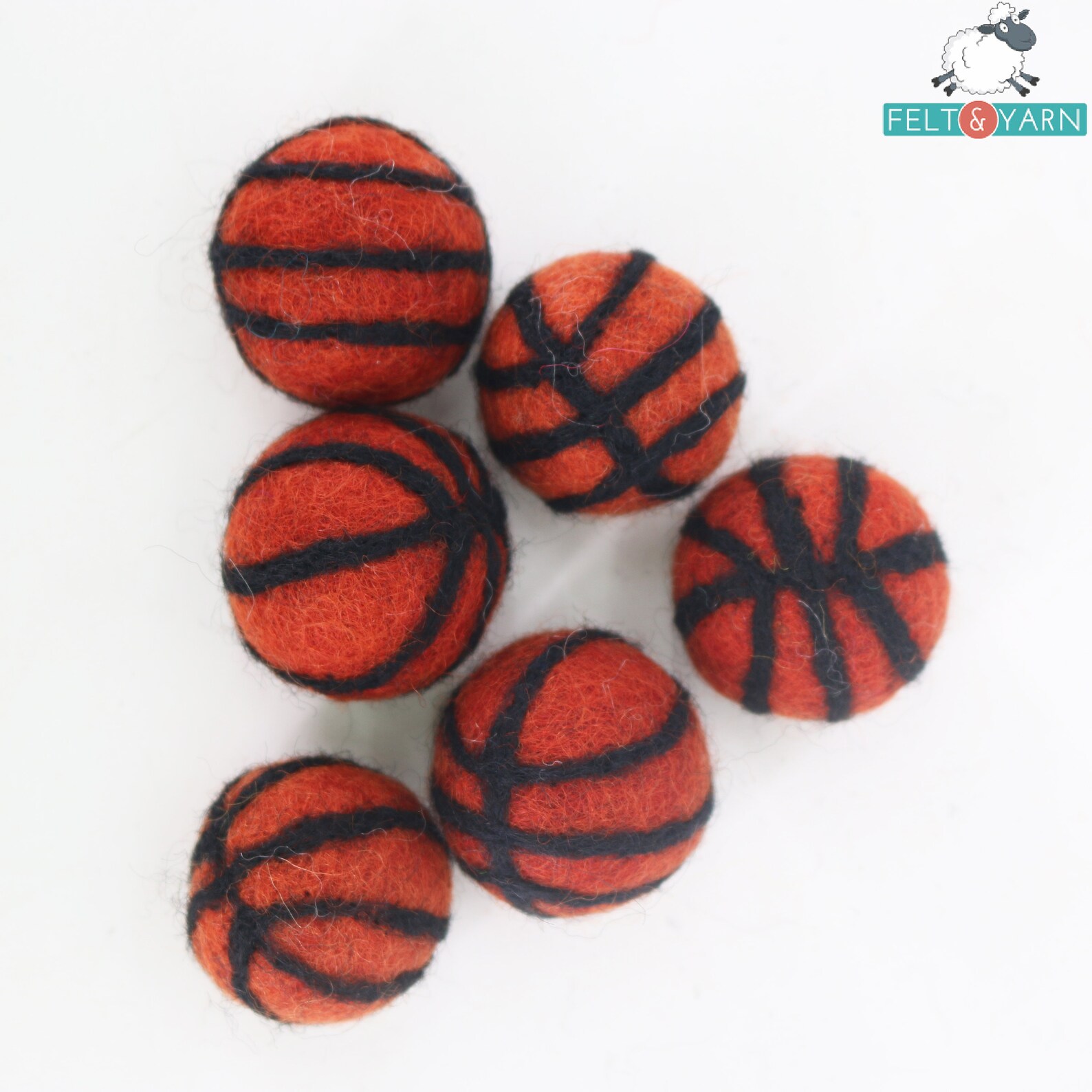 25 Pcs of Wool Felt Basketball Hand Felted Sports Ball for - Etsy UK
