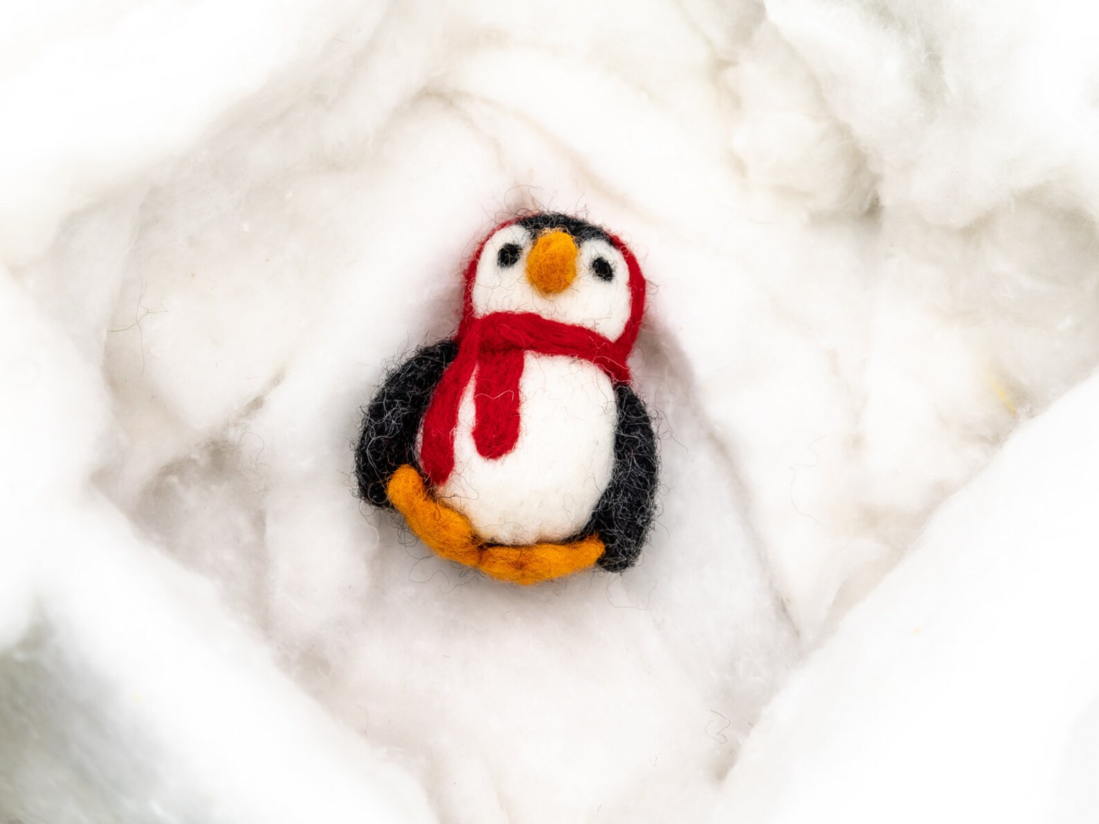 8cm Wool Felt Penguin With Red Blue & Turquoise Scarf Hand | Etsy