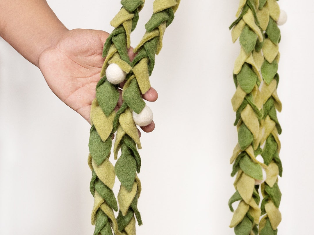 180cm Garland | Green Felt Garland | Felt Leaf Garland | Felt Christmas ...