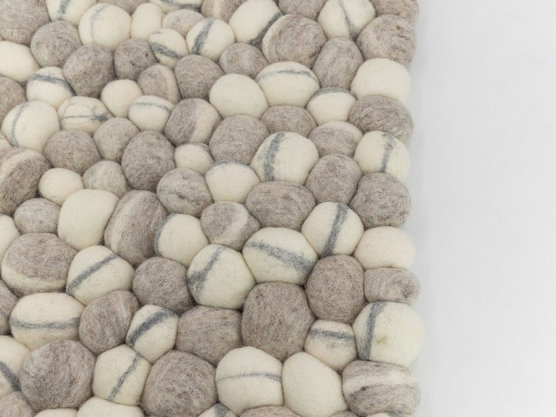 Stone Rug Wool Felt Rectangular Living Room Pebble Rug - Etsy
