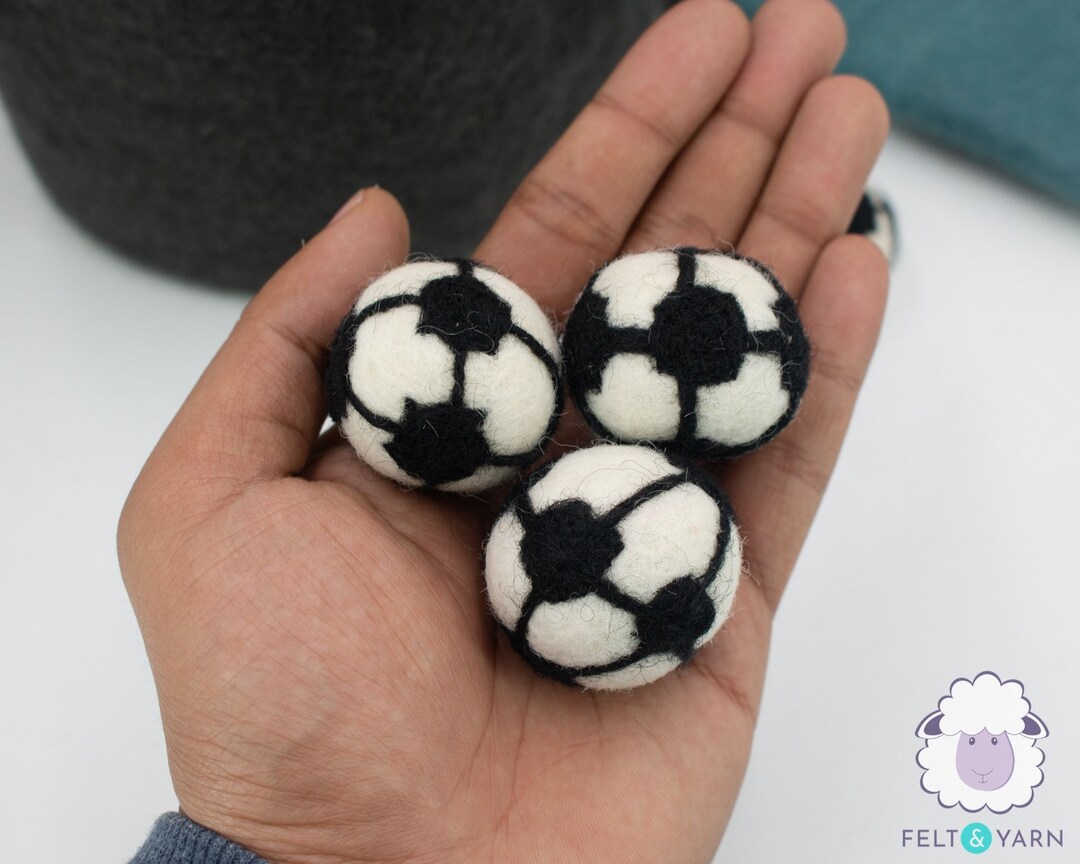 Wool Felt Mini Soccer Ball Ornament | Felt Soccer Party Decorations ...