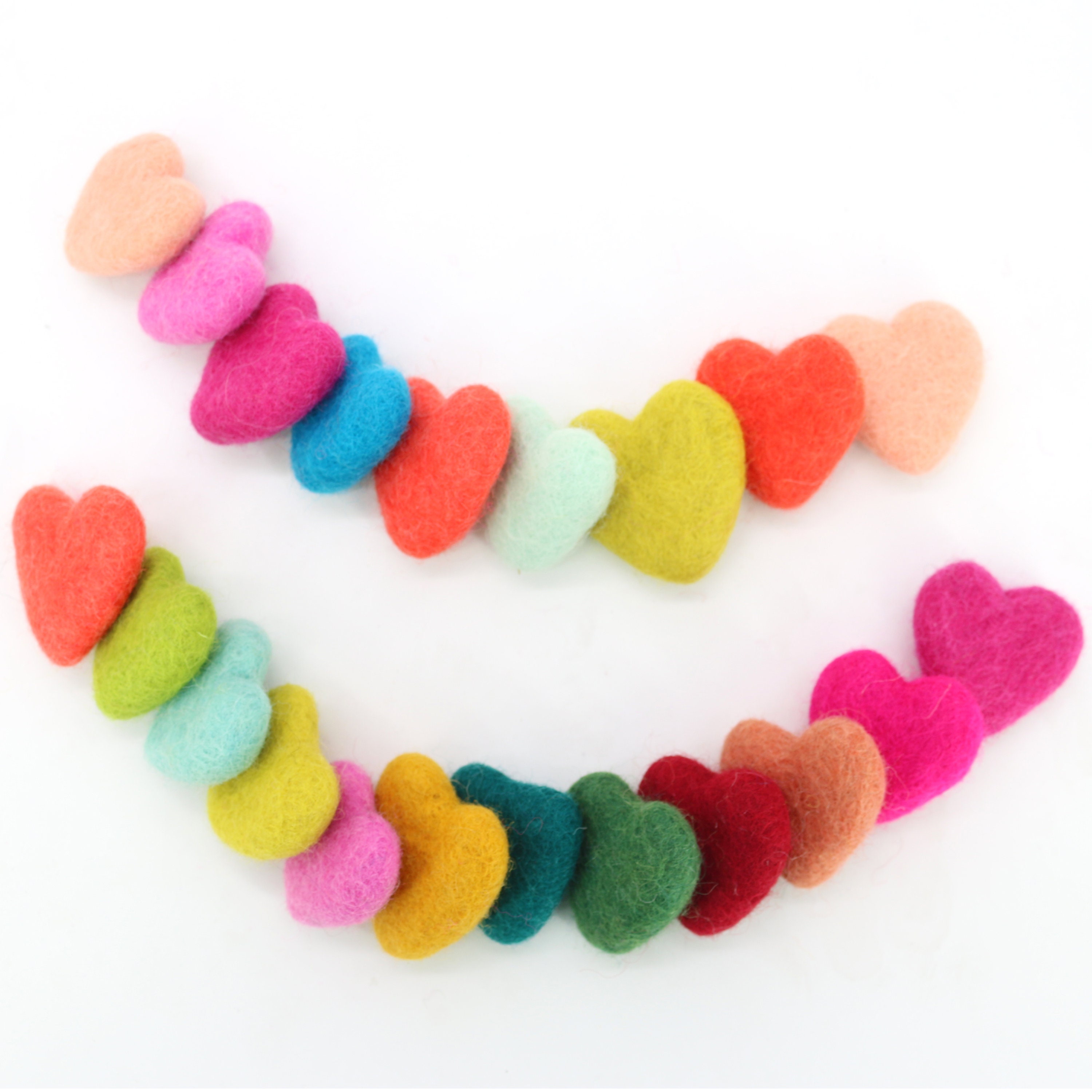 35 Pieces - 4cm Wool Felt Hearts, 100 Colors, Handmade and Eco-product ...