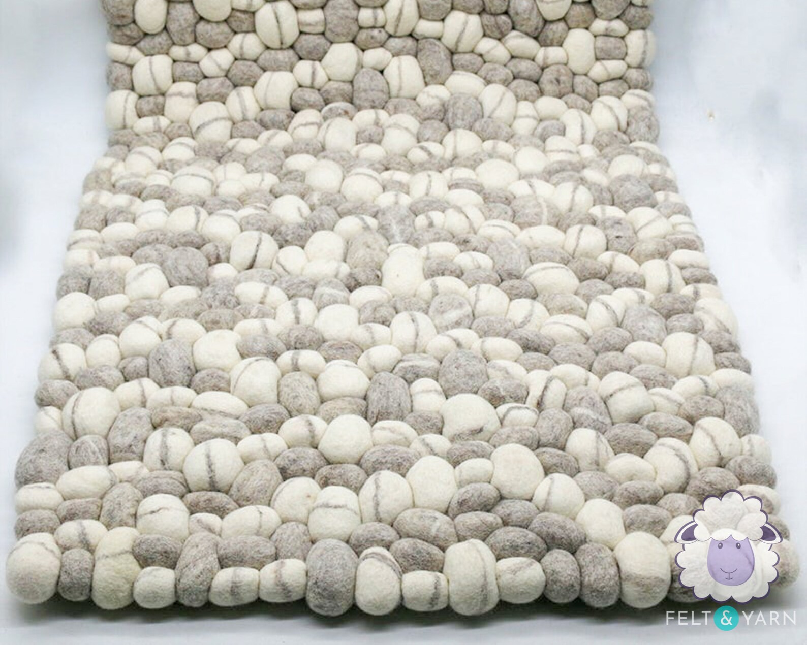 Stone Rug Wool Felt Rectangular Living Room Pebble Rug - Etsy