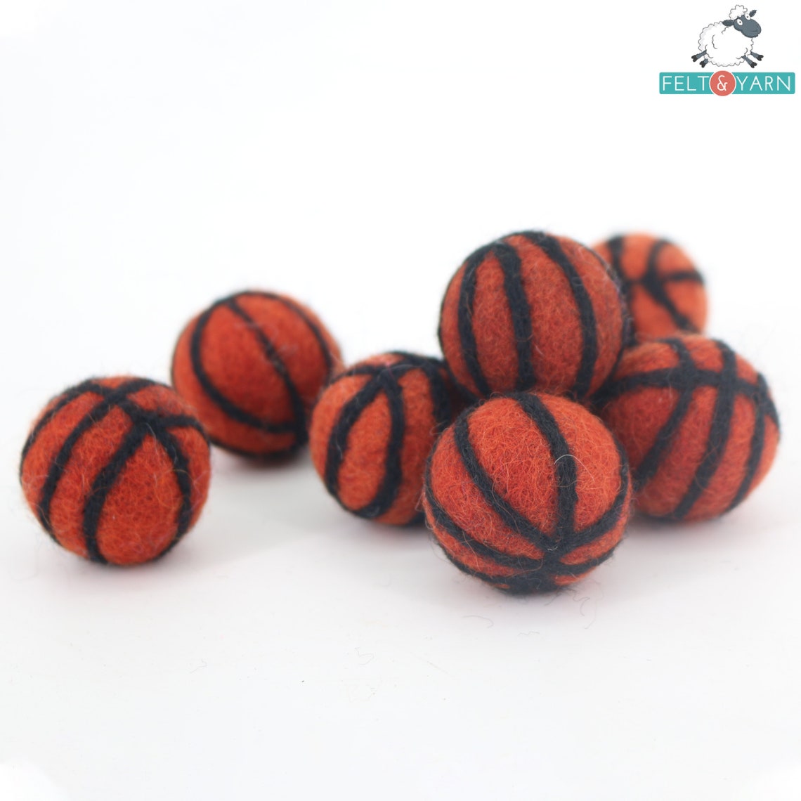 25 Pcs of Wool Felt Basketball Hand Felted Sports Ball for - Etsy UK
