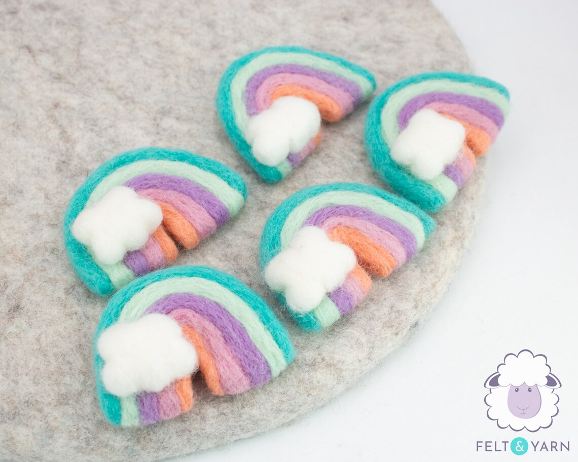 20 Pieces 7cm Felt Rainbow With Clouds Felt accessories | Etsy